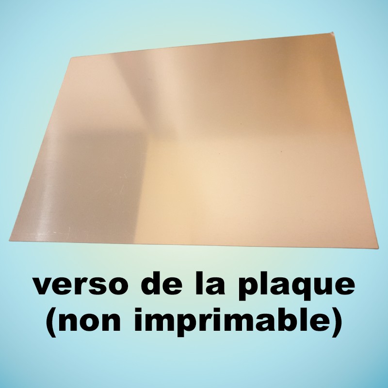 Plaque aluminium dorée brillante personnalisée